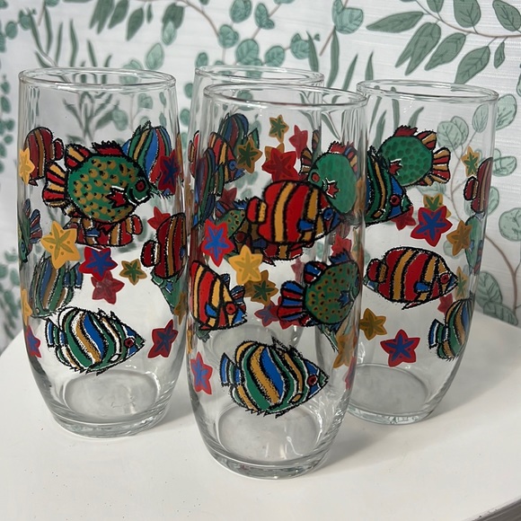 Libbey | Dining | Libbey Tropical Fish Tumblers Set Of 4 Drinking ...